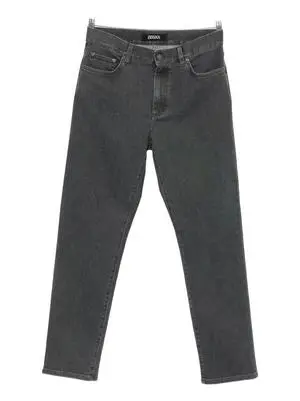 Zegna Straight-leg Jeans With Rear Logo Patch - Grey