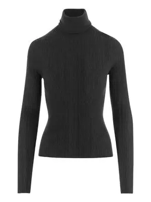 OLIVER LATTUGHI Ribbed Roll-neck Sweater - Black
