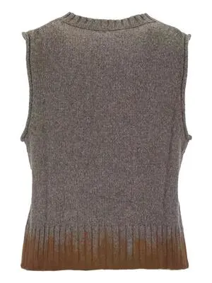 TELA Two-tone Knitted Vest - Grey