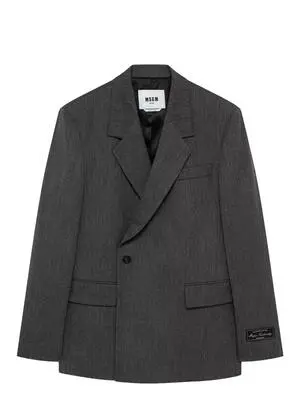 MSGM Pinstripe-pattern Double-breasted Jacket - Grey