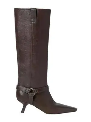 Brunello Cucinelli Leather Riding Boots With Monili Detail - Brown