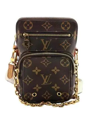LOUIS VUITTON Monogram Canvas Utility Phone Sleeve Crossbody Bag - Brown