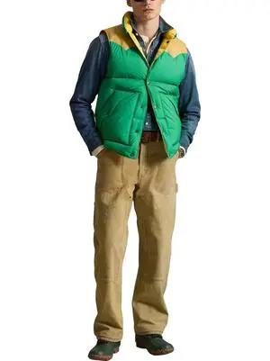 Polo Ralph Lauren Contrast Yoke Padded Gilet - Green