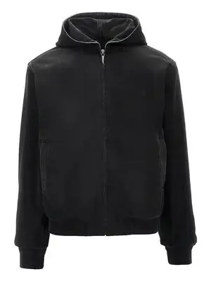 Gucci Logo Embroidered Hooded Jacket - Black