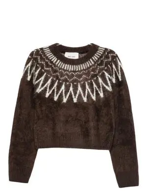 Soft Goat Wool Crewneck Sweater - Brown