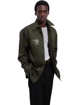 Bottega Veneta Cotton Gabardine Shirt - Dark Juniper