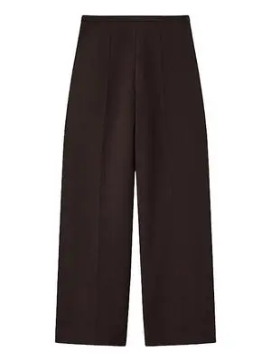 Whistles Wide-leg Mid-rise Stretch-woven Trousers - Brown