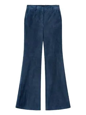 JOSEPH Tafira Flared Suede Trousers - Abyss