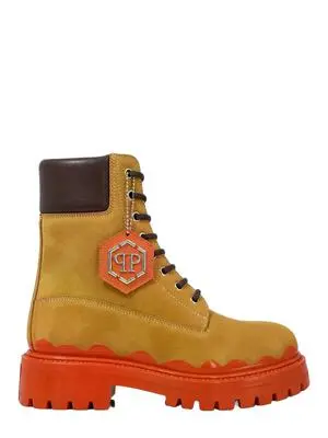 Philipp Plein Nubuk Lace-up Boots - Neutrals