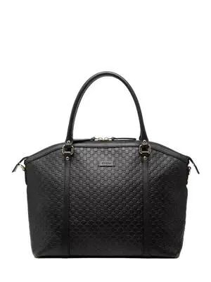 Gucci Large Microssima Dome Satchel - Black