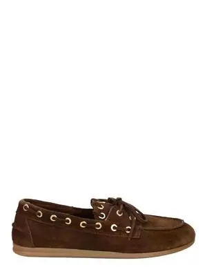 POSA Lace-up Suede Loafers - Brown