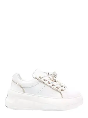 CULT Nirvana Stud-embellished Leather Platform Sneakers - White