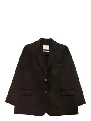 VICOLO Notched Lapel Single-breasted Coat - Brown