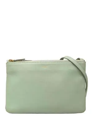 Celine Small Lambskin Trio Crossbody Bag - Green