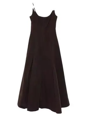 Staud Jill Panelled Flared Maxi Dress - Brown