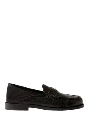 Claudie Pierlot Logo-plaque Gathered Loafers - Brown