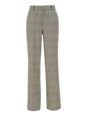 KAOS Check-pattern Straight-leg Trousers - Grey