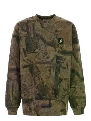 Carhartt Work In Progress Feather Tree Camouflage-print Long-sleeved T-shirt - Green