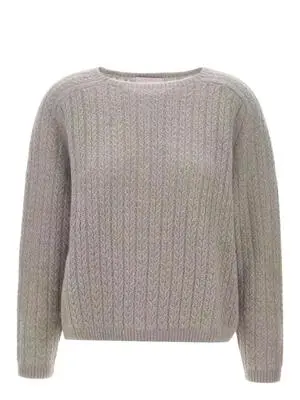Hemisphere Cable-knit Crew Neck Sweater - Grey