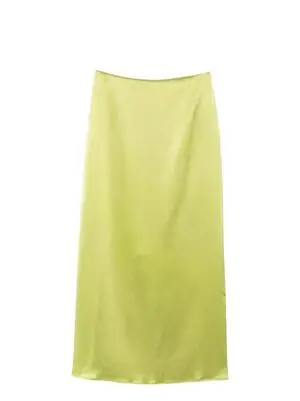 SOPHIE ET VOILA Satin Finish Maxi Skirt - Green