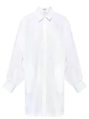 Loewe Cotton Mini Shirt Dress - White