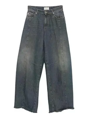VICOLO Faded Wide-leg Jeans - Blue