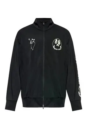 Y3 Y-3 X Adidas Graphic-Print Zip-Up Sweater Black