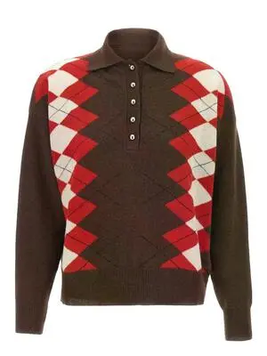 Marella Sequoia Argyle Pattern Sweater - Brown