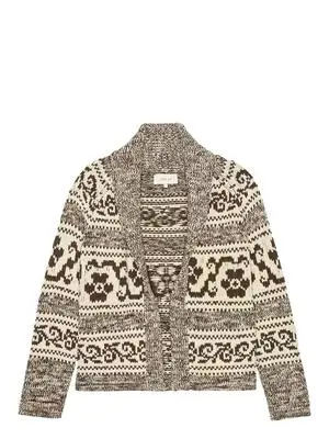 THE GREAT. The Great. Fair Isle Shawl-Collar Cardigan