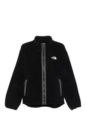 The North Face Fleece Zip-up Jacket With Embroidered Logo - Black