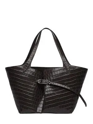 LIFFNER Croc Effect Tote Bag - Black