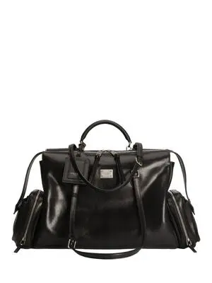 Dolce & Gabbana Medium Vittoria Calfskin Bag - Black