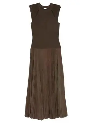 JOSEPH Nereus Pleated Cutout Maxi Dress - Brown