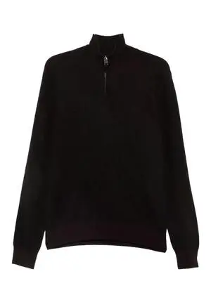 Brioni Brioni Quarter-Zip Cashmere Sweater Purple