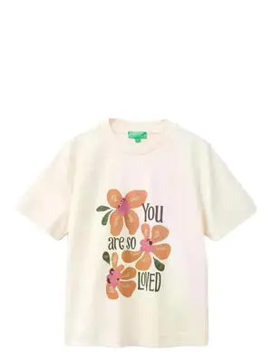 BENETTON Floral Print T-shirt - Neutrals