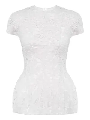 POST MERIDIEM Lace Top Voluminous Silhouette - White