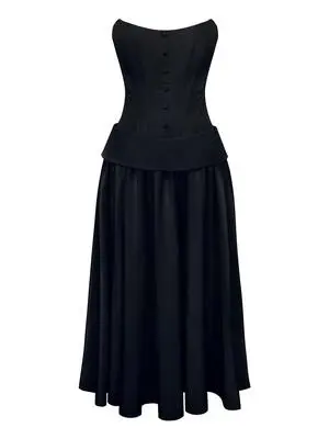 POST MERIDIEM Corset And Midi Skirt Set - Black