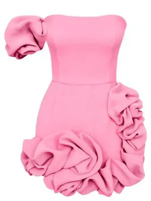 POST MERIDIEM One Shoulder Bustier Dress - Pink