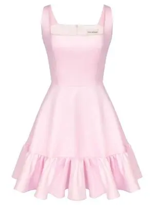 POST MERIDIEM Flounced Strap Mini Dress - Pink