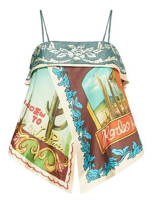 ALEMAIS Ace Scarf Silk Twill Cami Top - Multi