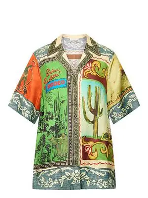 ALEMAIS Ace Printed Silk Twill Shirt - Multi