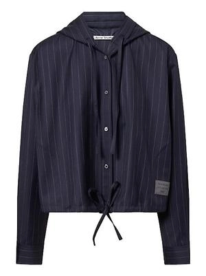 Acne Studios Striped Wool Shirt - Navy Blue