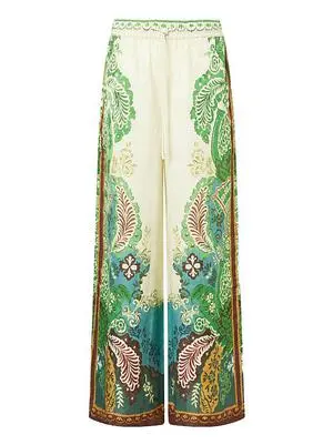ALEMAIS Florence Jacquard Satin Trousers - Multi