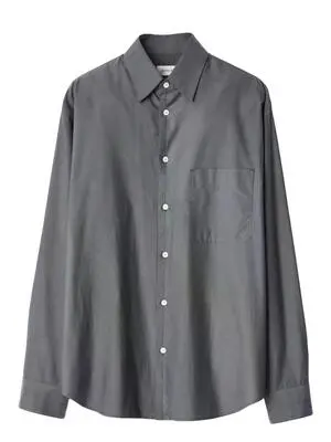LEMAIRE Regular Shirt In Washed Cotton Silk - Grey