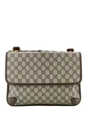 Gucci Neo Vintage Flap Messenger Gg Coated Canvas - Brown