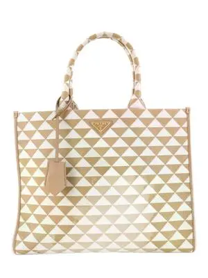 Prada Jacquard Shopper Large Tote Bag - Neutrals