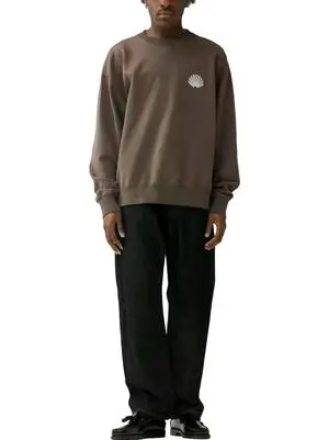 NEW AMSTERDAM SURF ASSOCIATION Crew Neck Sweatshirt With Shell Motif - Brown
