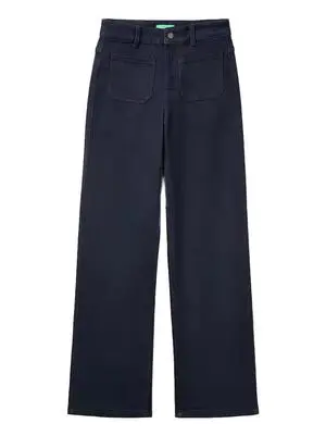 BENETTON Patch-pocket Straight-leg Jeans - Blue