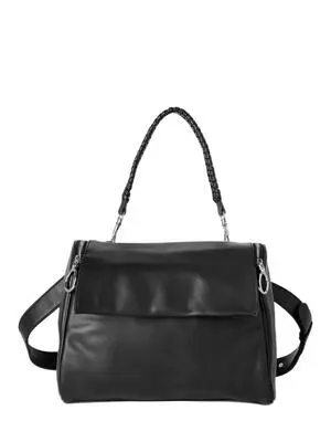 BENETTON Braided-handle Zip-fastening Shoulder Bag - Black
