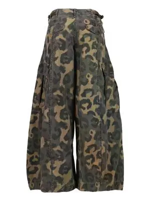 R13 Siouxsie Leopard-print Wide-leg Cargo Pants - Grey
